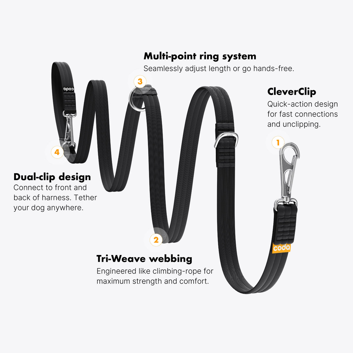 Ultra Leash | Hands Free Dog Leash | Anti Pull Training Leash | Coda